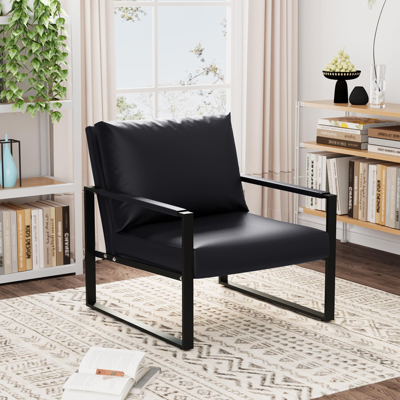 Ebern Designs Modern Accent Chair - PU Leather Lounge Armchair | Wayfair