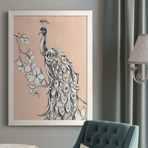 House of Hampton® Jarquavius Peacock In Gold II Framed On Canvas Print ...