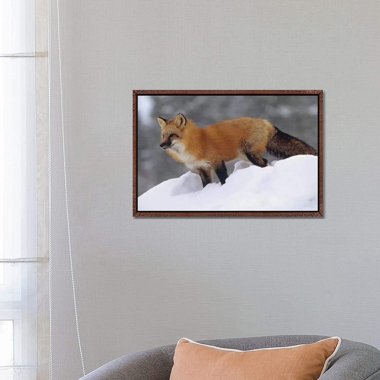 Union Rustic Fox Standing At The Top Of A Snow Bank, Montana | Wayfair ...