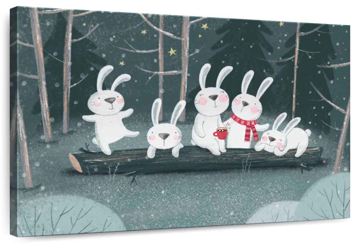 Ebern Designs Winter Rabbits | Wayfair