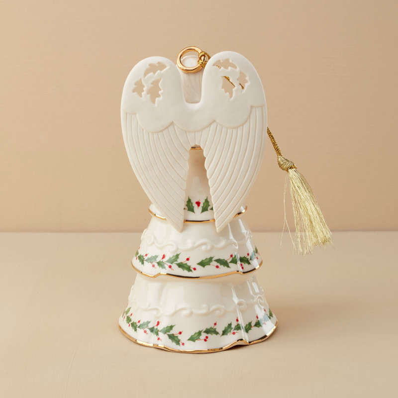 Lenox Holiday Angel Bell Holding Bouquet Ornament & Reviews | Wayfair