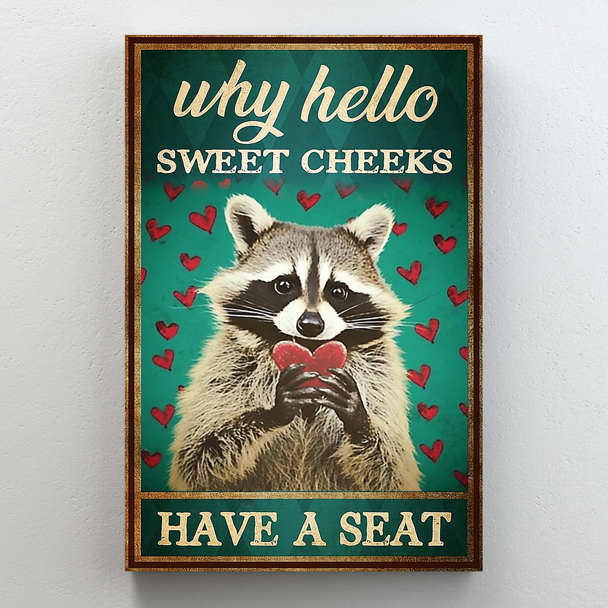 Trinx Raccoon Why Hello Sweet Cheeks 2 On Canvas Graphic Art - Wayfair ...