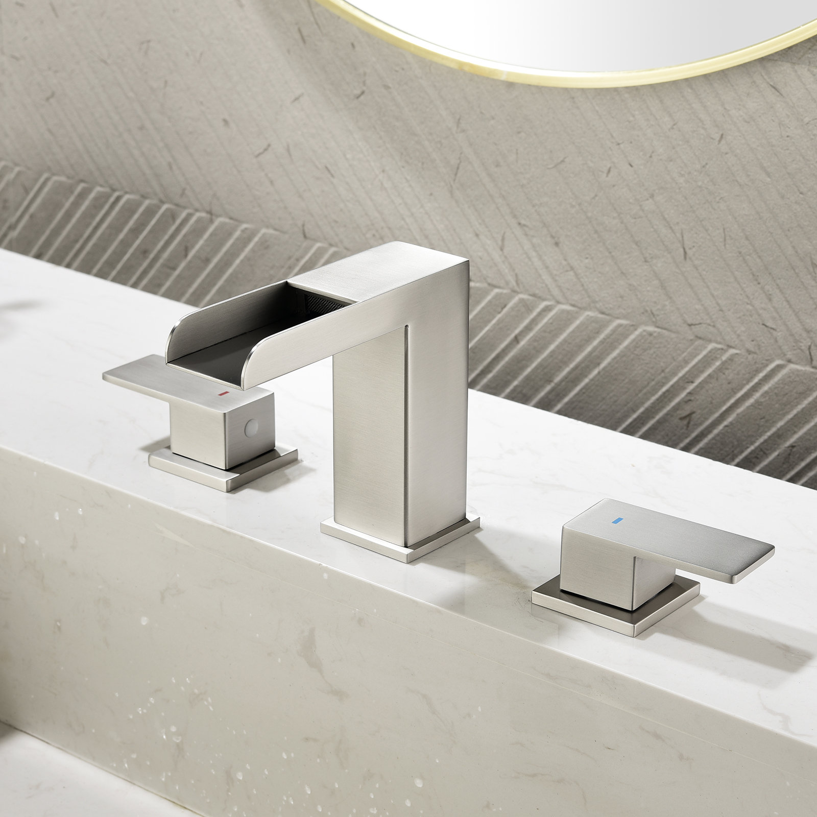 SHAMANDA Widespread Faucet Bathroom Faucet with Drain Assembly | Wayfair