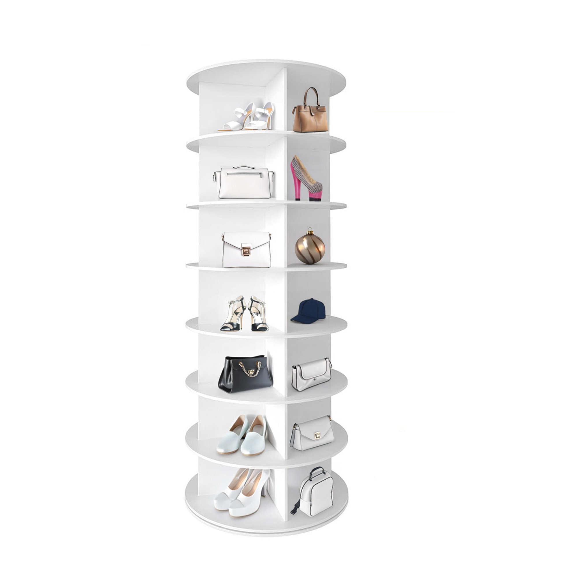 Hokku Designs 7 Tier Rotating Shoe Rack Tower, Spinning Shoe Display ...