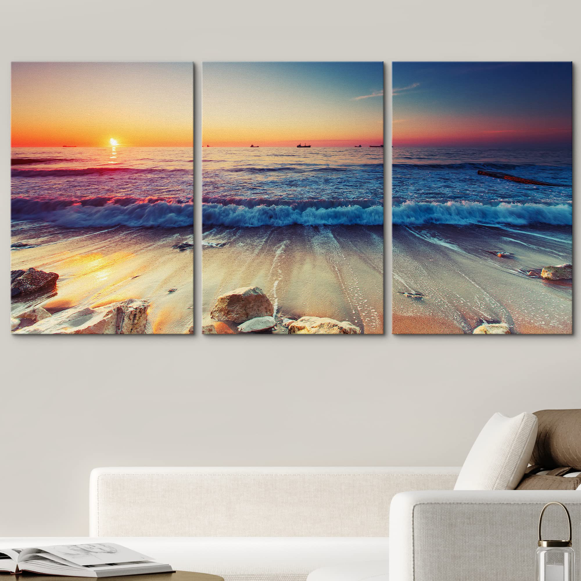IDEA4WALL Beautiful Sunrise Over The Horizon Modern Wall Decor | Wayfair