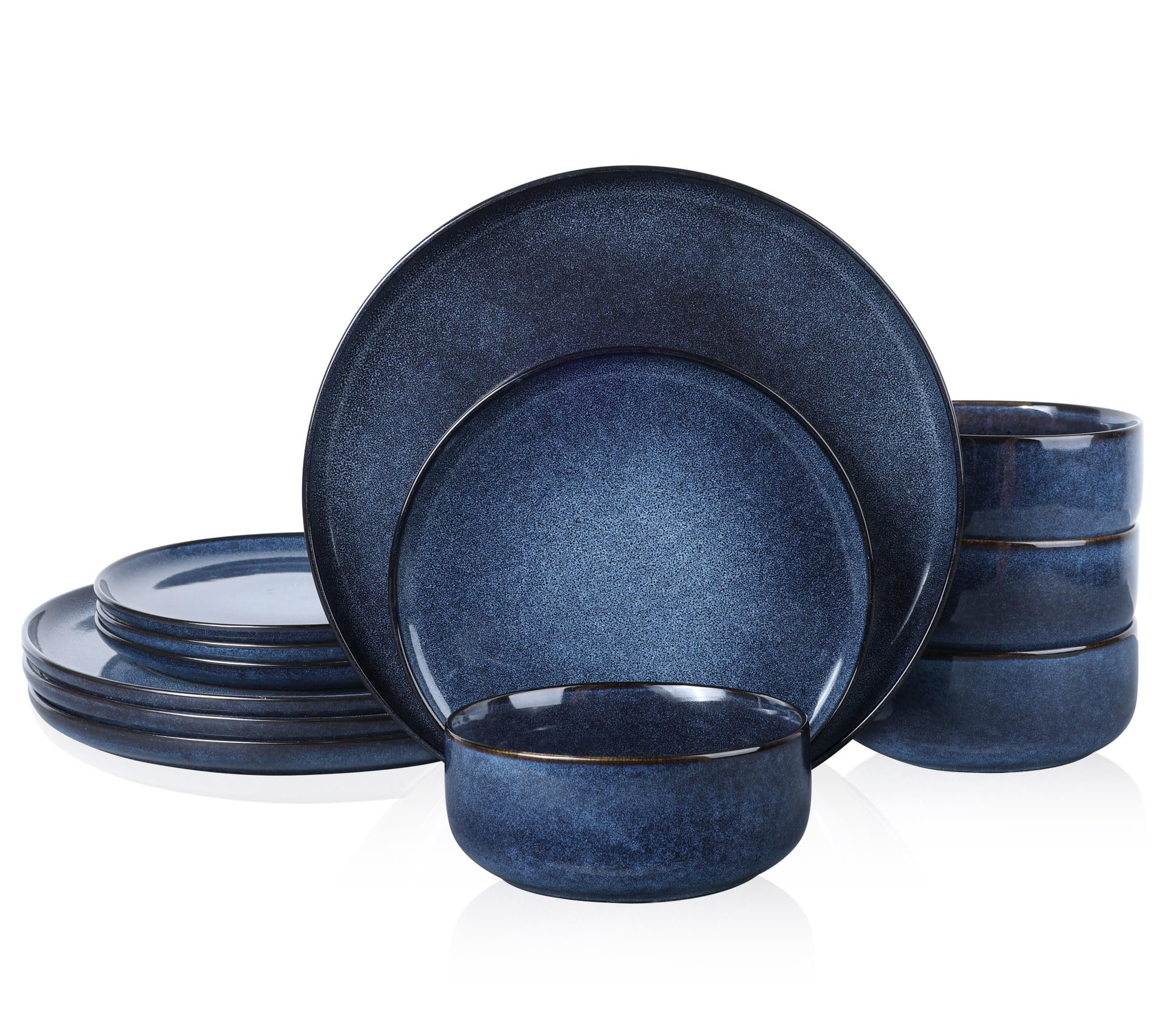 Latitude Run® Dinnerware Sets For 4, 12-Piece Stoneware Plates And ...