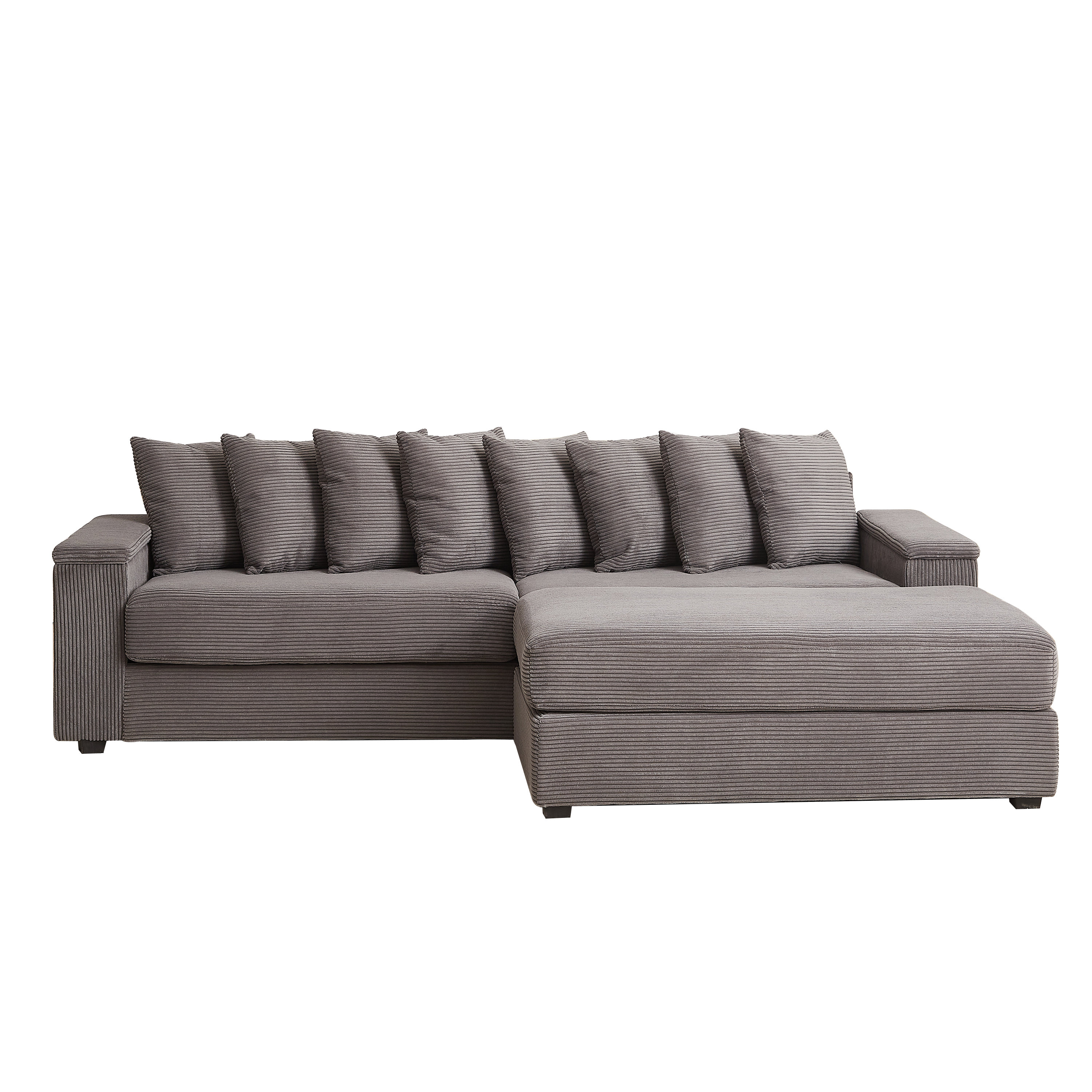 Latitude Run® Oversized L Shaped Sofa with 8 Pillows and Two Armrest storage space | Wayfair