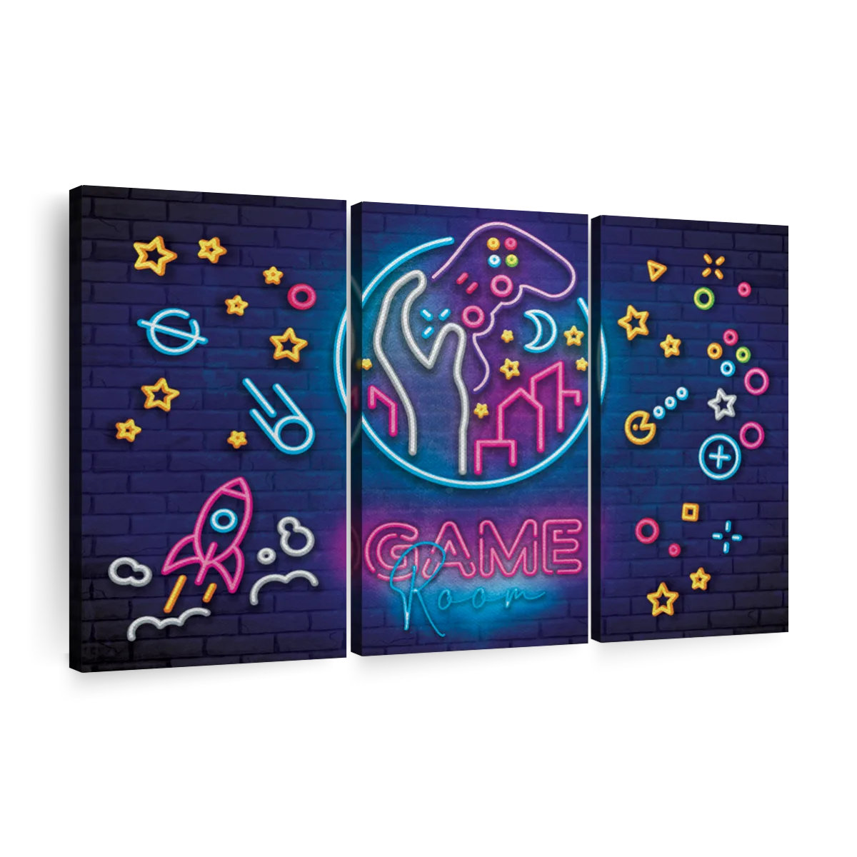 Isabelle & Max™ Game Room Neon Symbols Multi Piece Canvas Print On ...