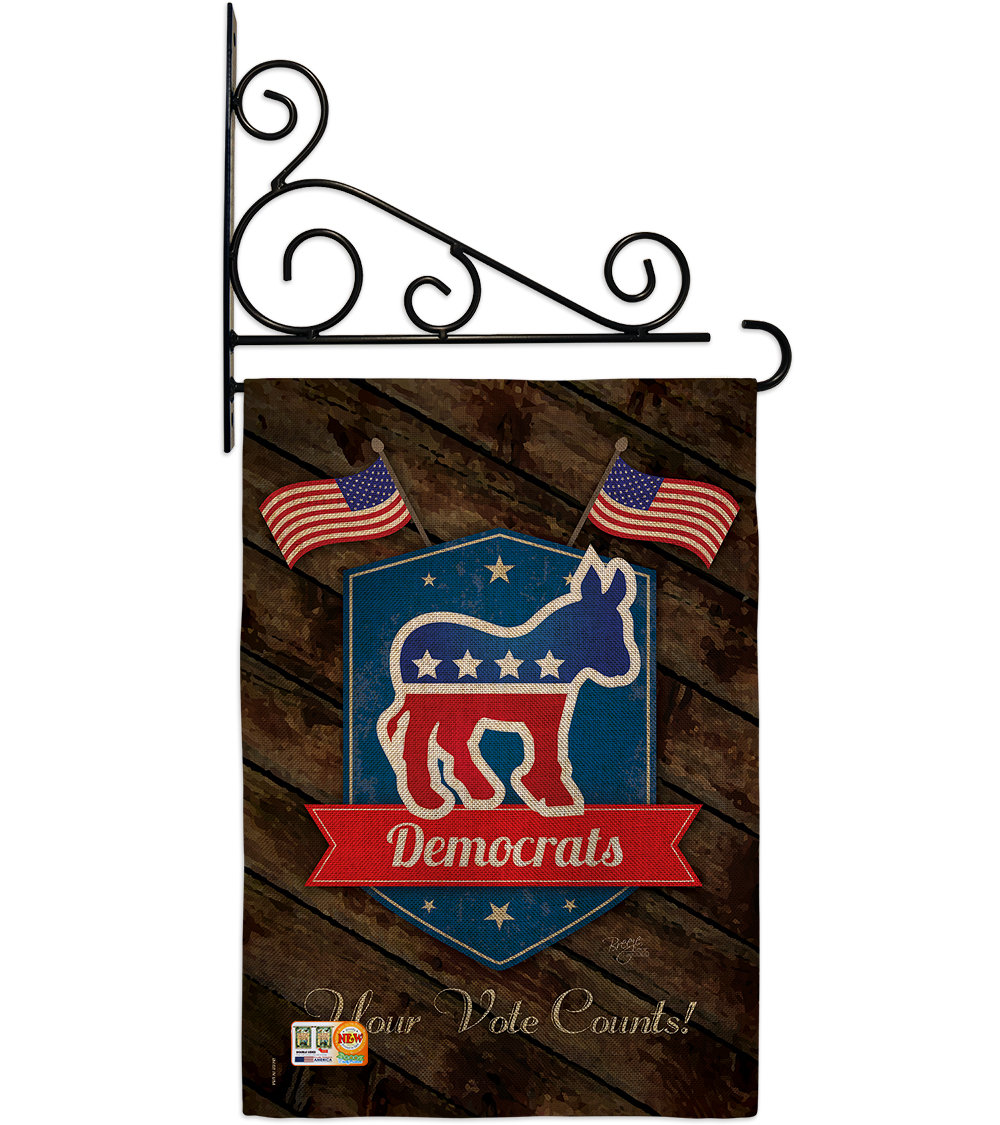 Breeze Decor Democrats 2-Sided Burlap 19 x 13 in. Garden Flag | Wayfair