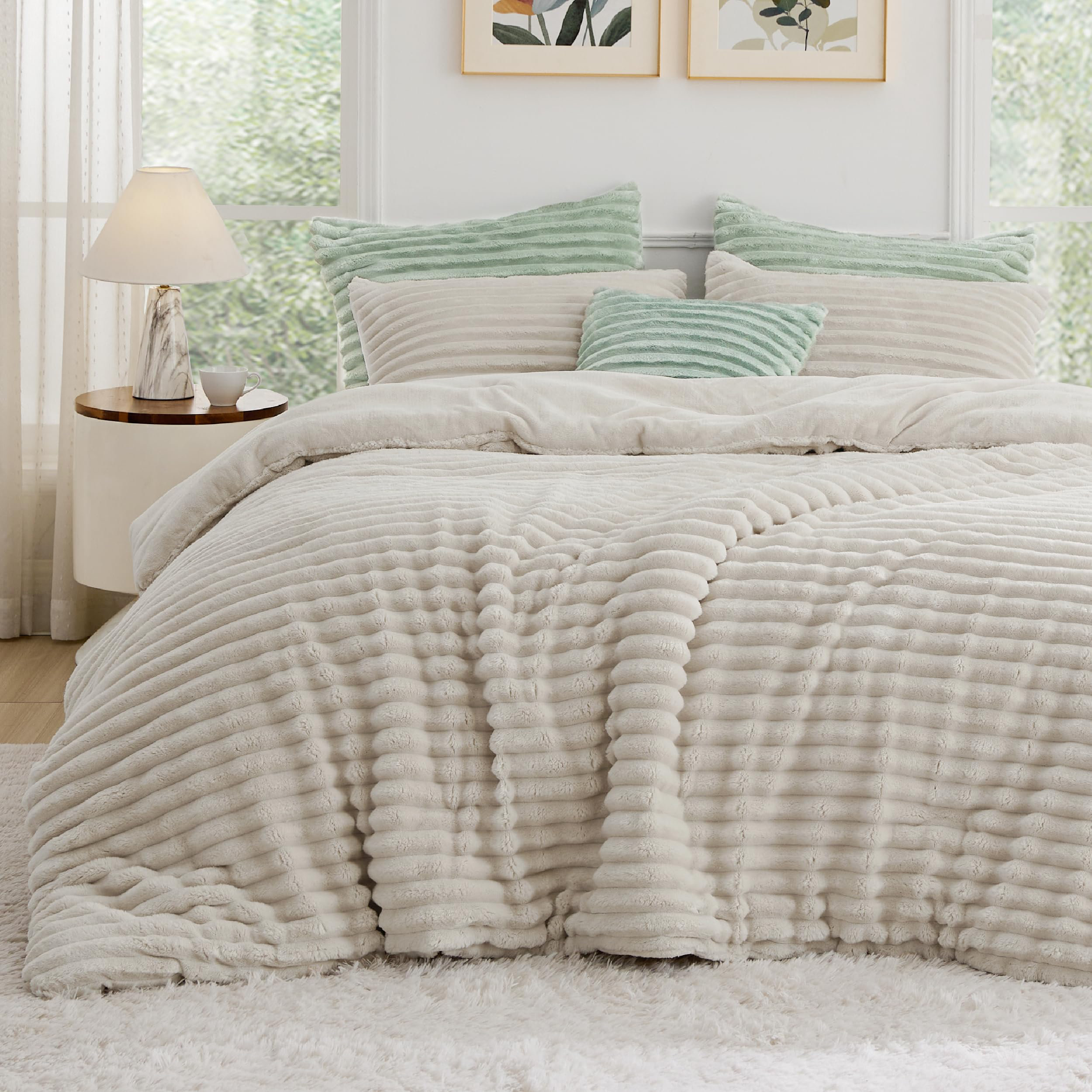 Bedsure Super Soft Faux Fur Fluffy Comforter Set & Reviews | Wayfair