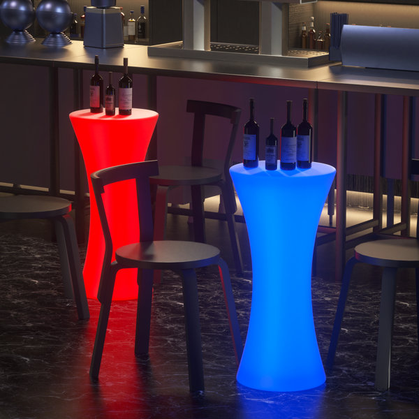 Wrought Studio™ Earica LED Bar Table Color Changing Light-Up Table, Bar ...