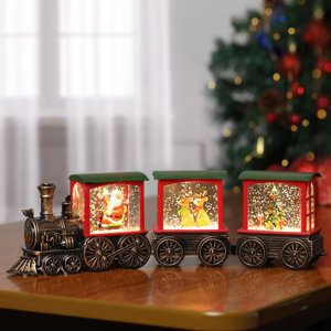 World Menagerie Christmas Snow Globe Train Snow Globe Lighted Christmas ...