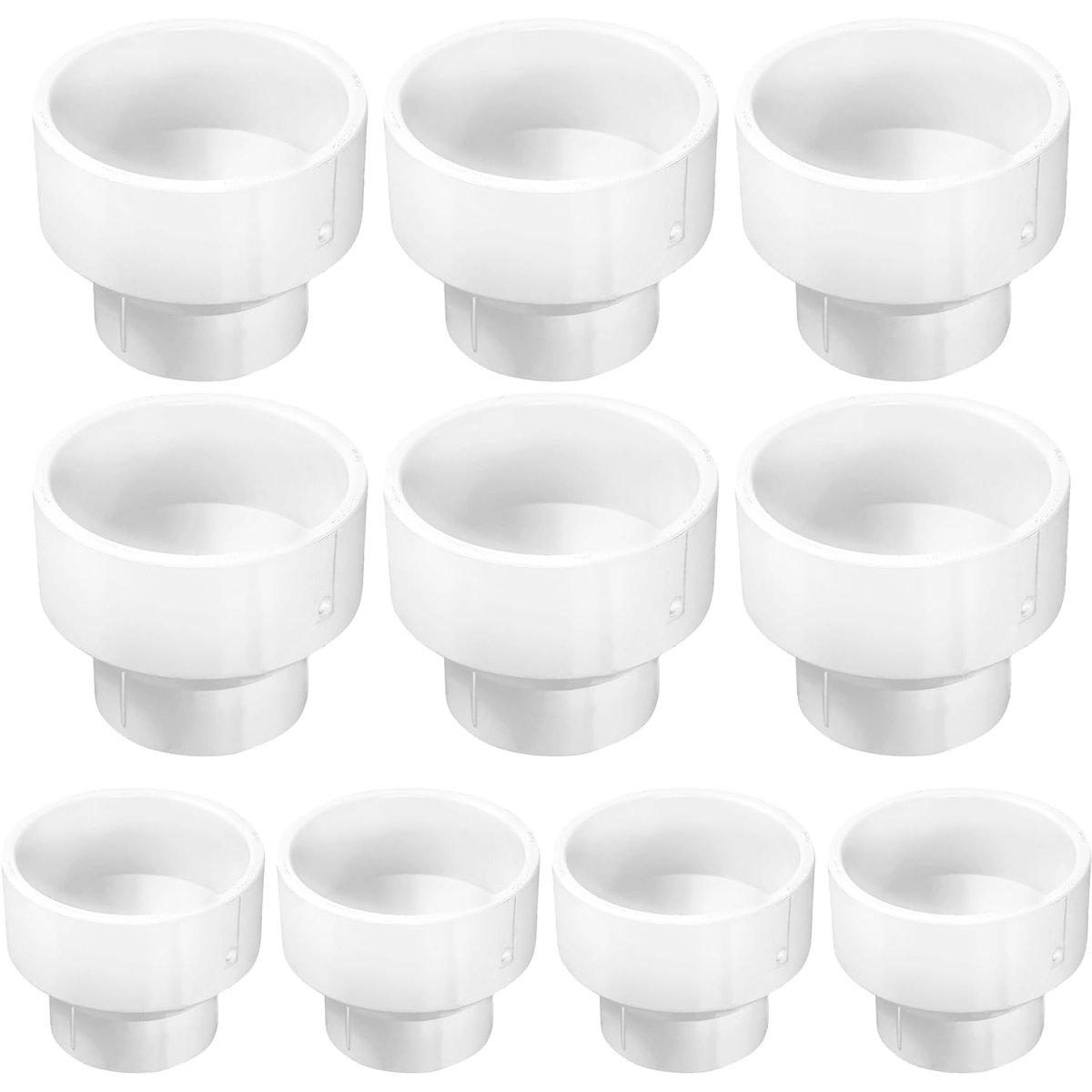 Supply Giant 4 in. x 2 in. White PVC DWV Increaser-Reducer Coupling ...