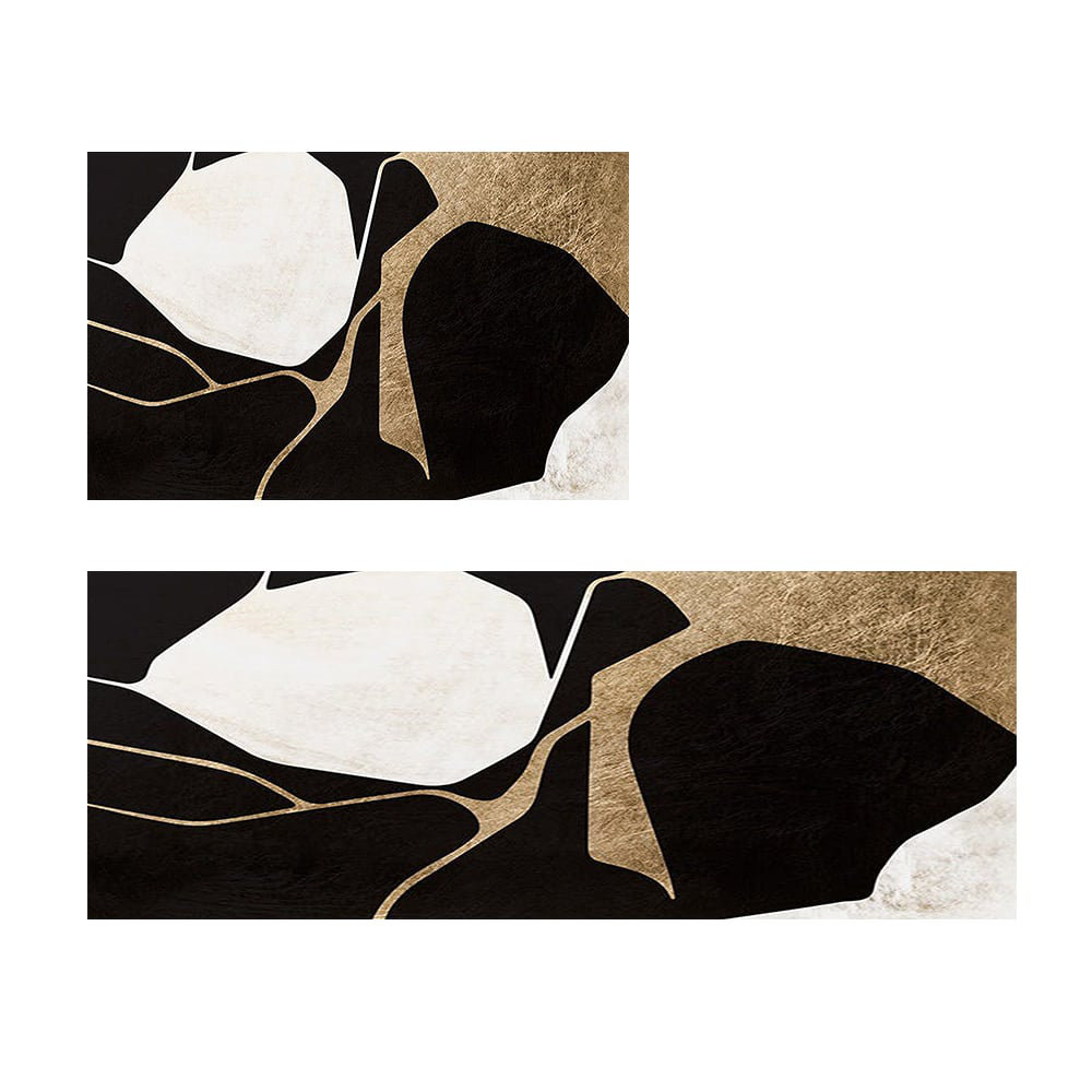 Prep & Savour 2PCS Abstract Gold&Black Diatom Mud Running Mat Non-Slip ...