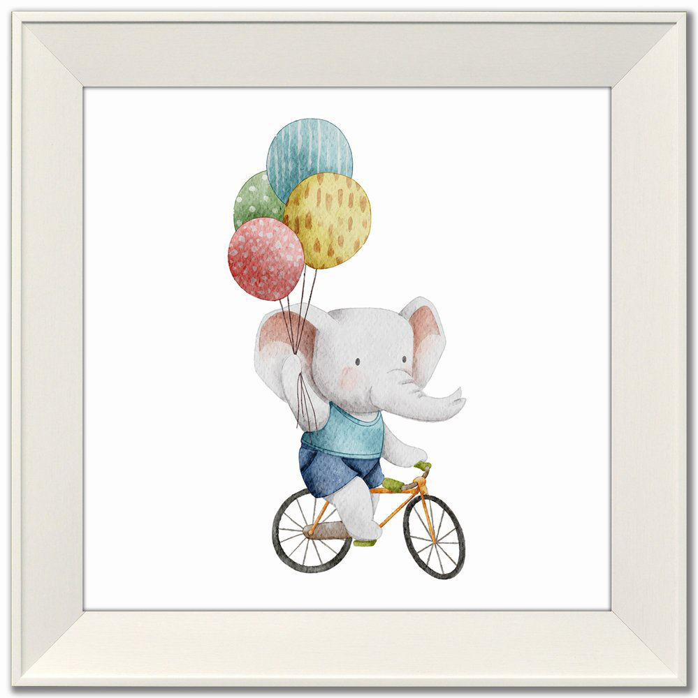 Zoomie Kids Elephant Rides Bicycle Canvas Wall Art | Wayfair