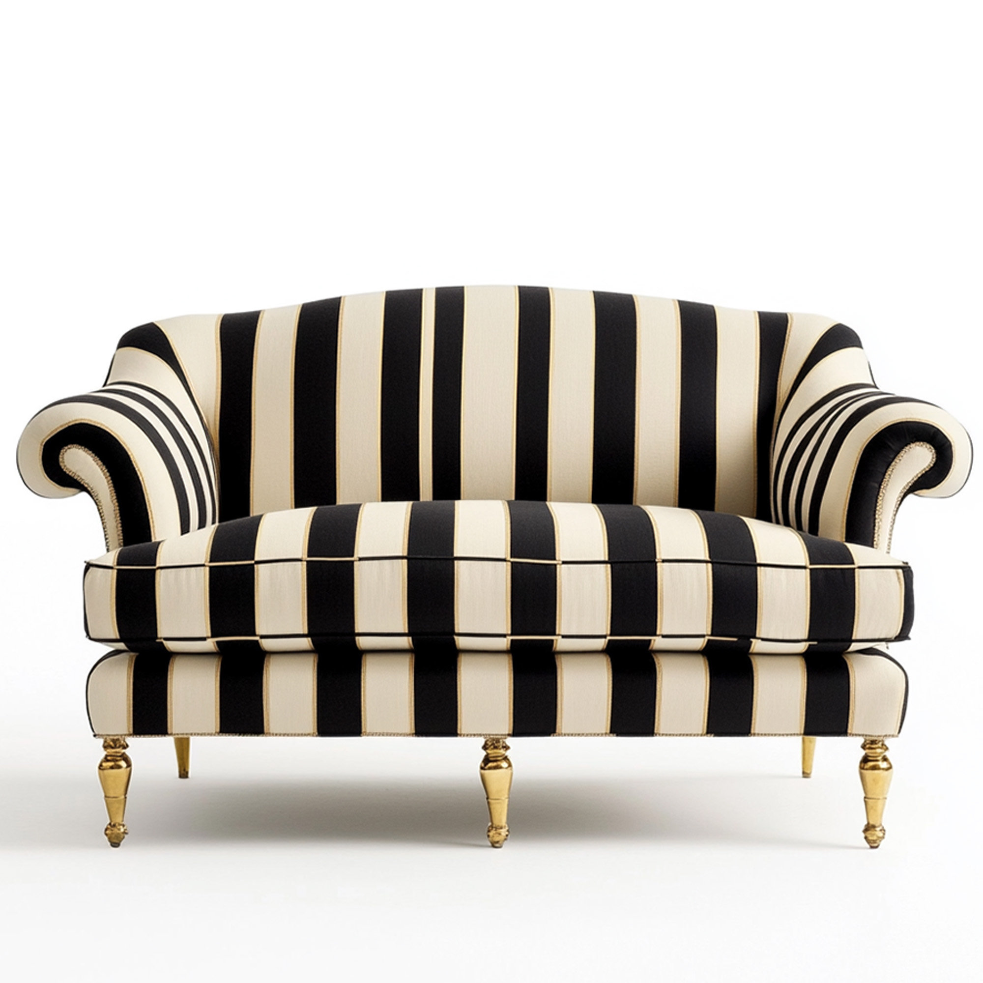 Red Barrel Studio® Classic Black White Striped Sofa | Wayfair