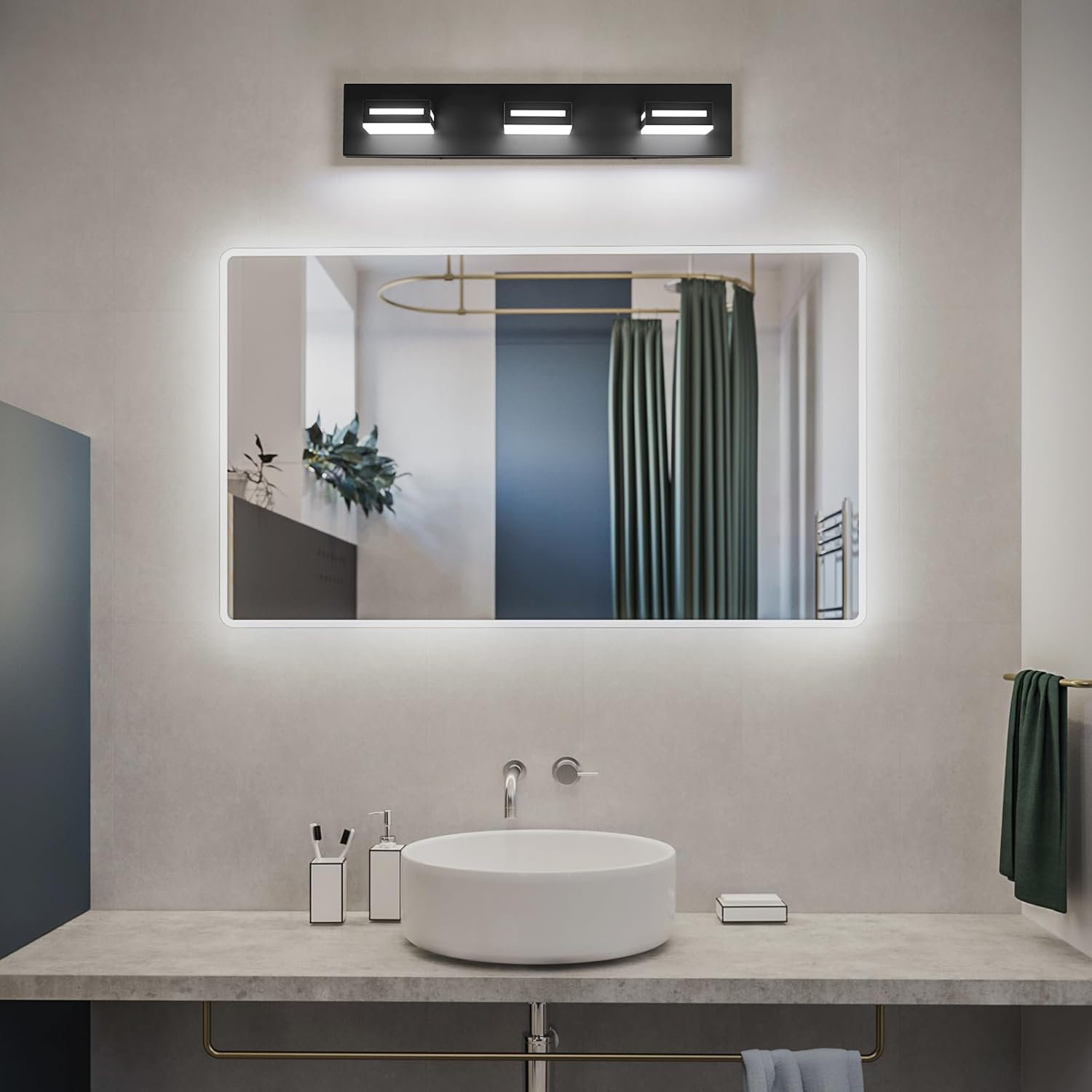 Brayden Studio LED Modern Bathroom Vanity Light Fixtures, Acrylic Gold ...