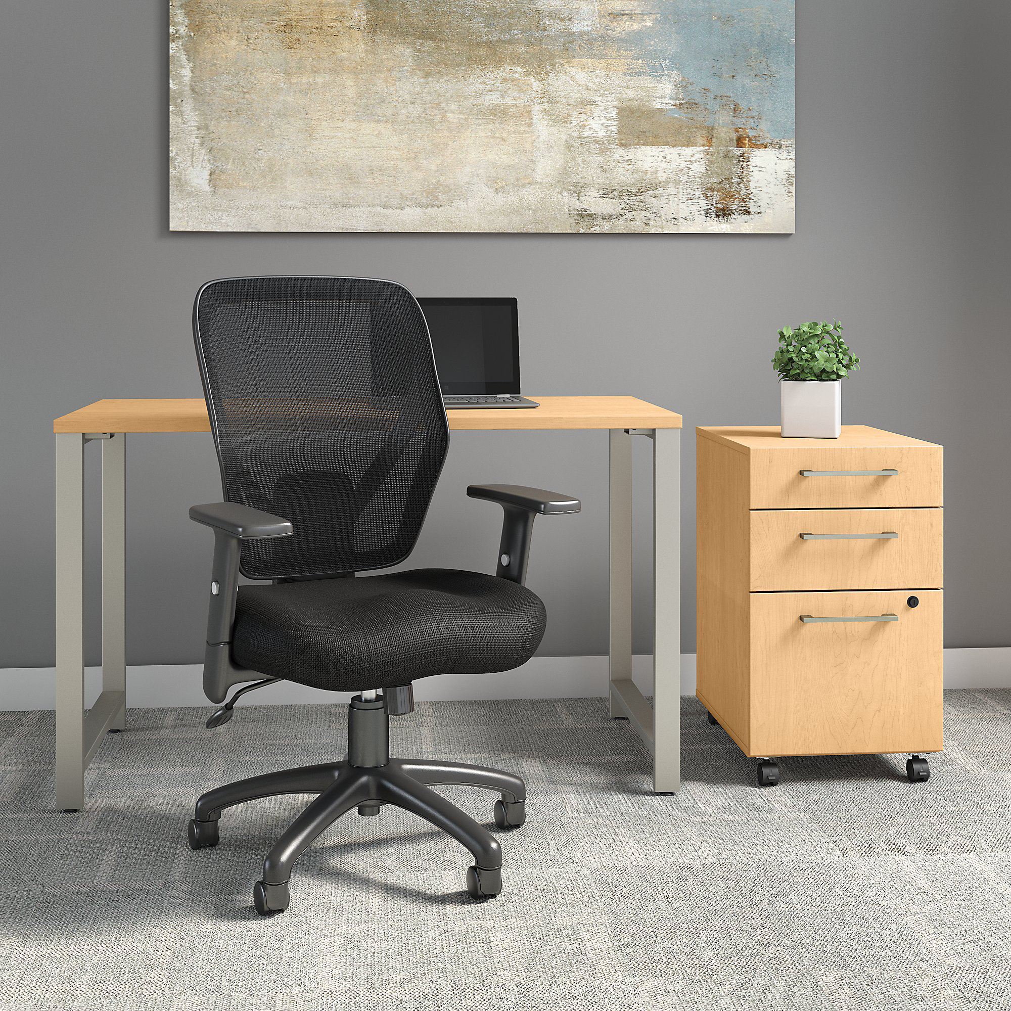 Bush Business Furniture 3 Piece Rectangular Computer Desk Office Set ...