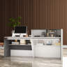 Wrought Studio 86.6'' W Rectangular Reception Desk With Open Shelves ...