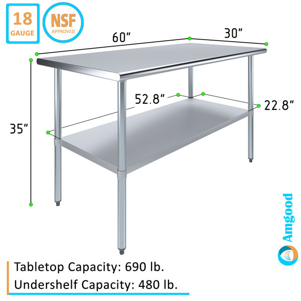 Amgood Stainless Steel Top Workbench & Reviews | Wayfair