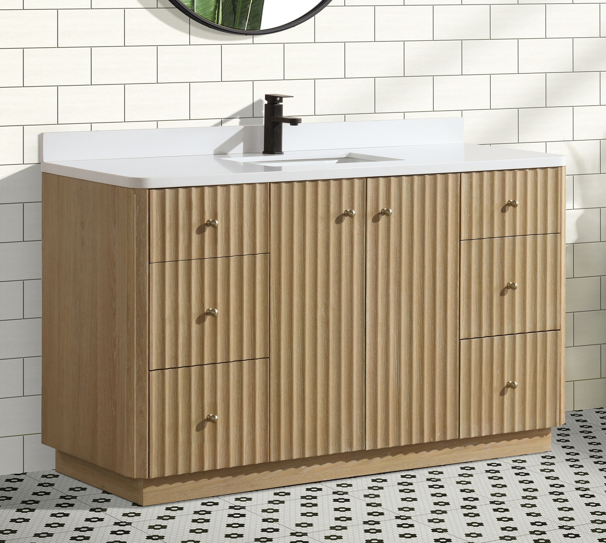 Ari Kitchen & Bath La Jolla 55'' Single Bathroom Vanity With Engineered ...