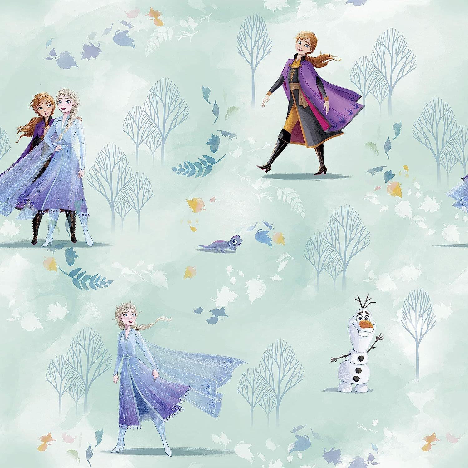 Komar Disney Frozen Wallpaper Roll Girls Bedroom Elsa Anna and Olaf ...