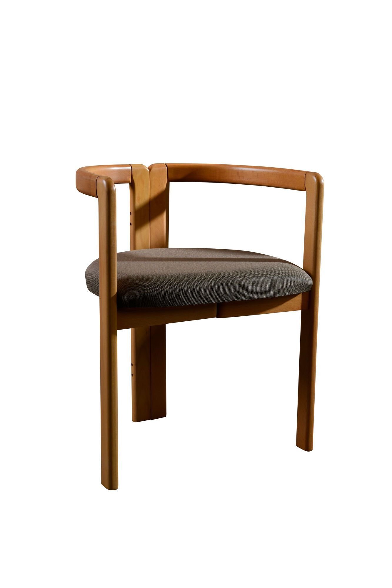 East Urban Home Linen Upholstered Low Back Arm Chair in Brown/Gray ...