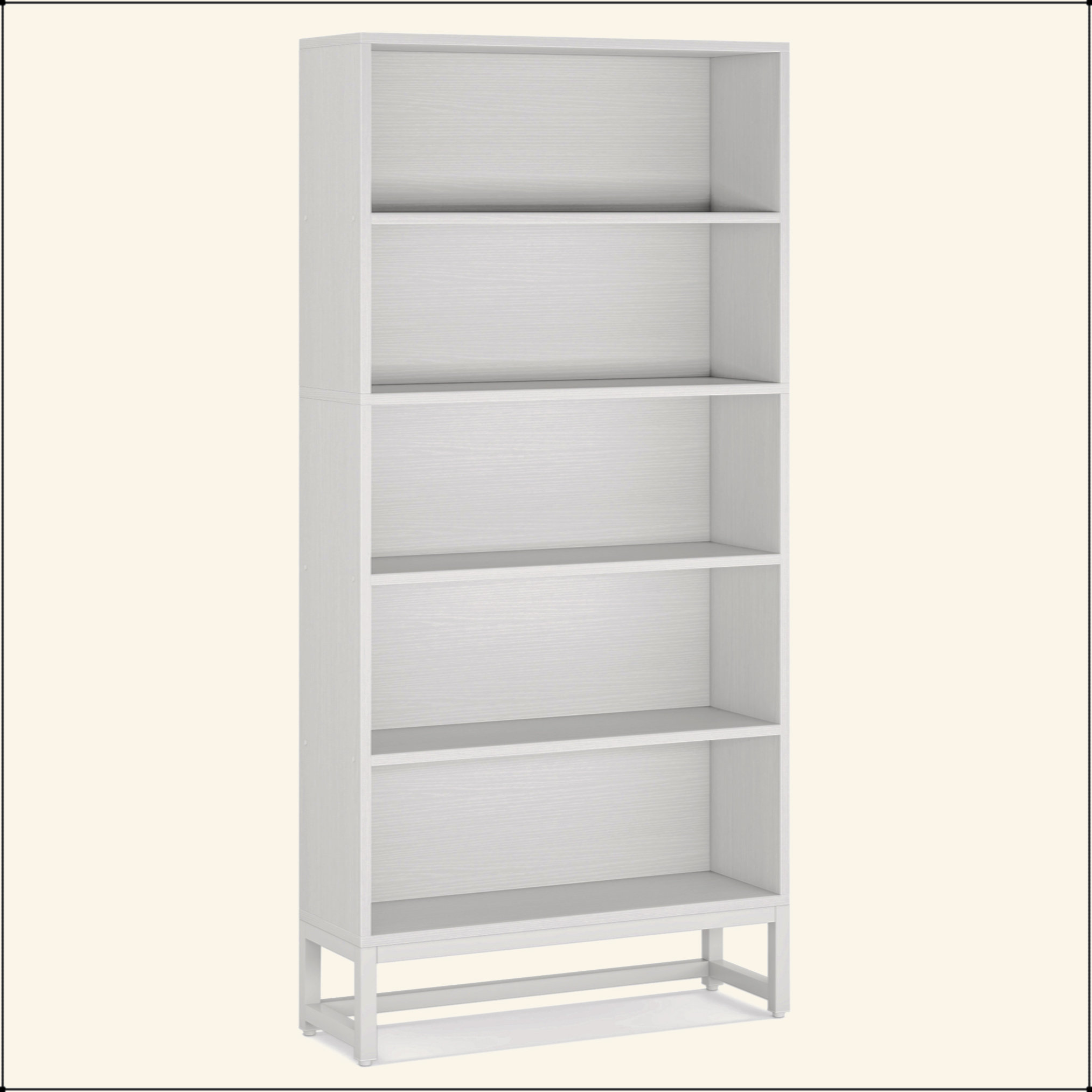 Latitude Run® 5-Tier Heavy Duty Bookshelf Library Organizer For Living ...