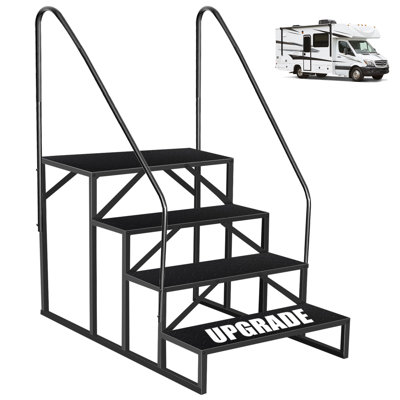 WFX Utility™ RV Steps with 2 Handrail, 5 Steps Mobile Home Ladder ...