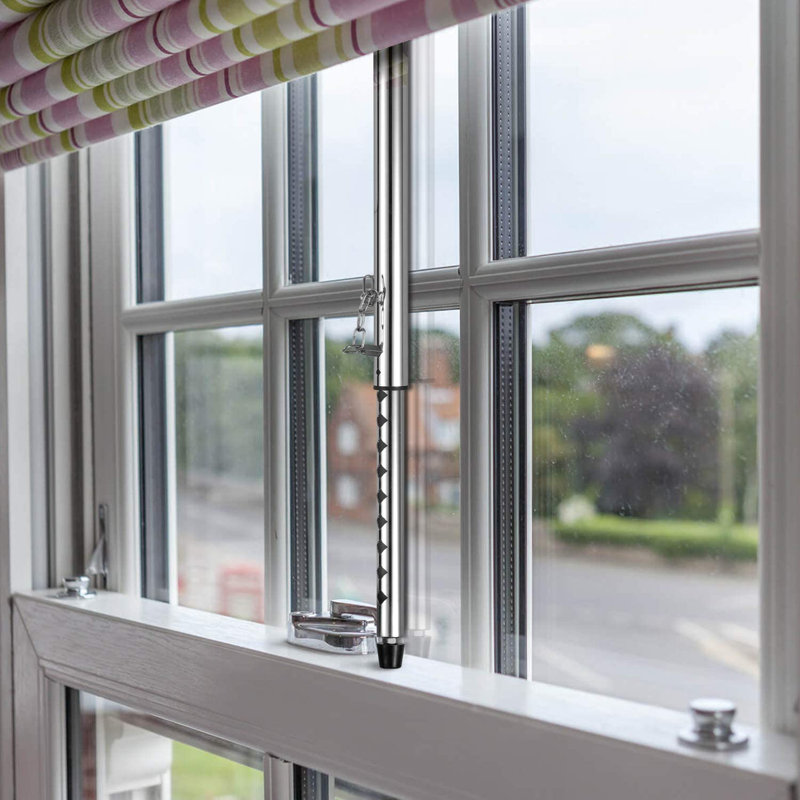 TURBRO Adjustable Window Security Lock Bar, Sliding Door Jammer ...