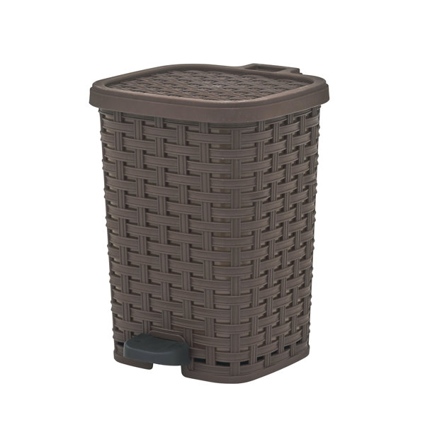Superio Wicker Plastic 3 Piece Step On Trash Can Set - Wayfair Canada