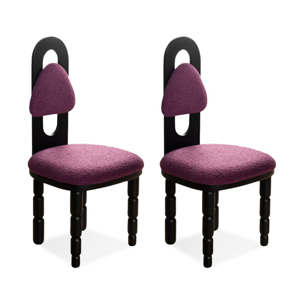 Orren Ellis 18.9" Black+Purple High Back side Chair(Set of 2) | Wayfair