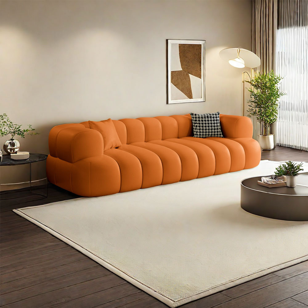 Lifton Cream Style Simple Small House Puff Sofa 78.74'' Sofa | Wayfair