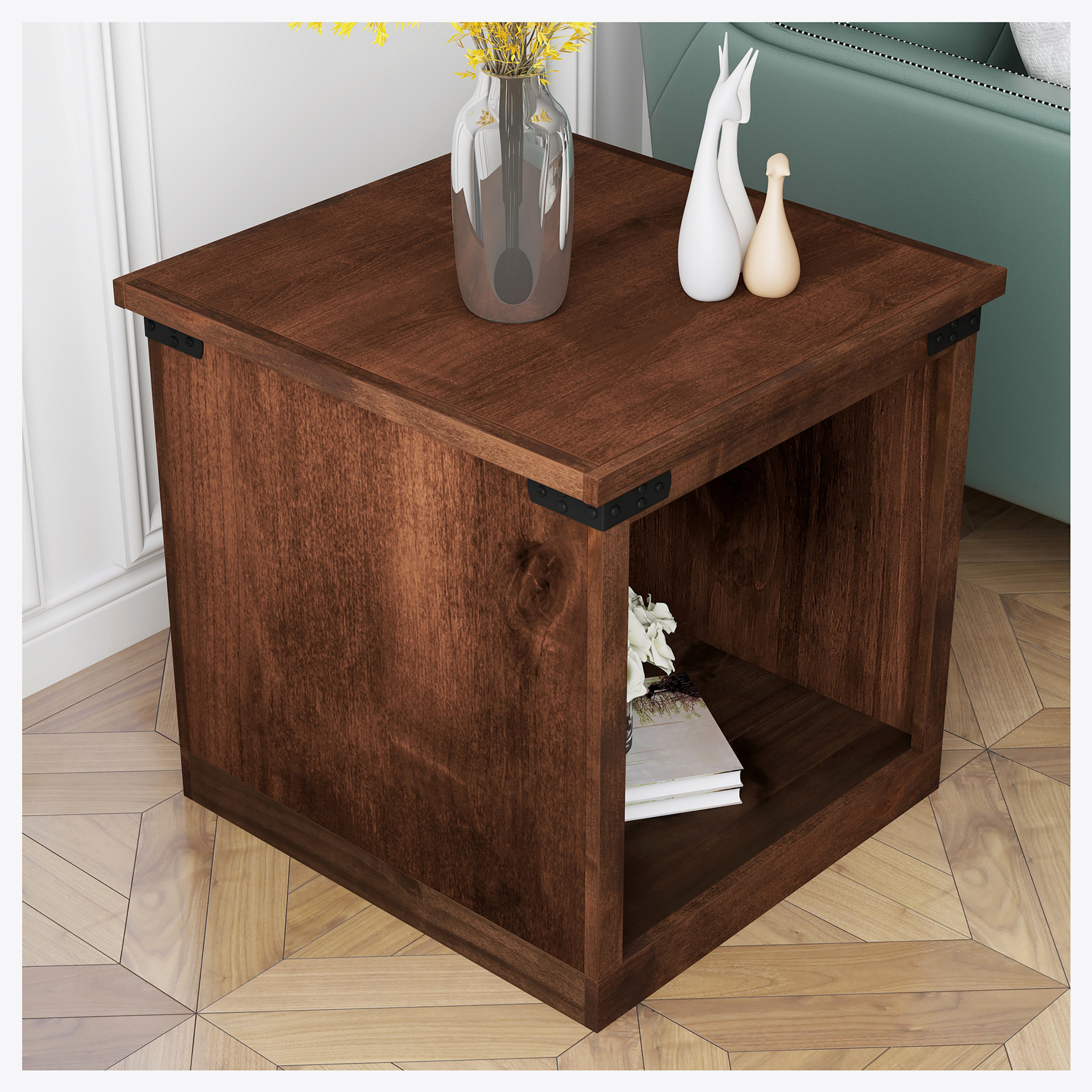 Bungalow Rose Farmhouse 24 inch Side Table, No Assembly Required ...