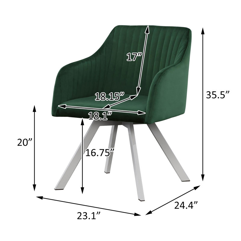 Mercer41 Simka Tufted Velvet Arm Chair in Green | Wayfair