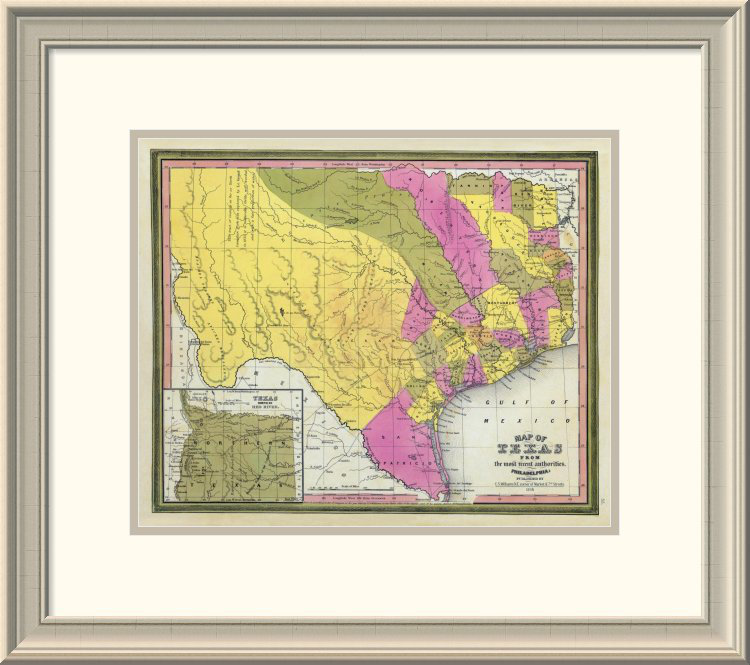 East Urban Home 'Map of Texas, 1846' Framed Print - Wayfair Canada