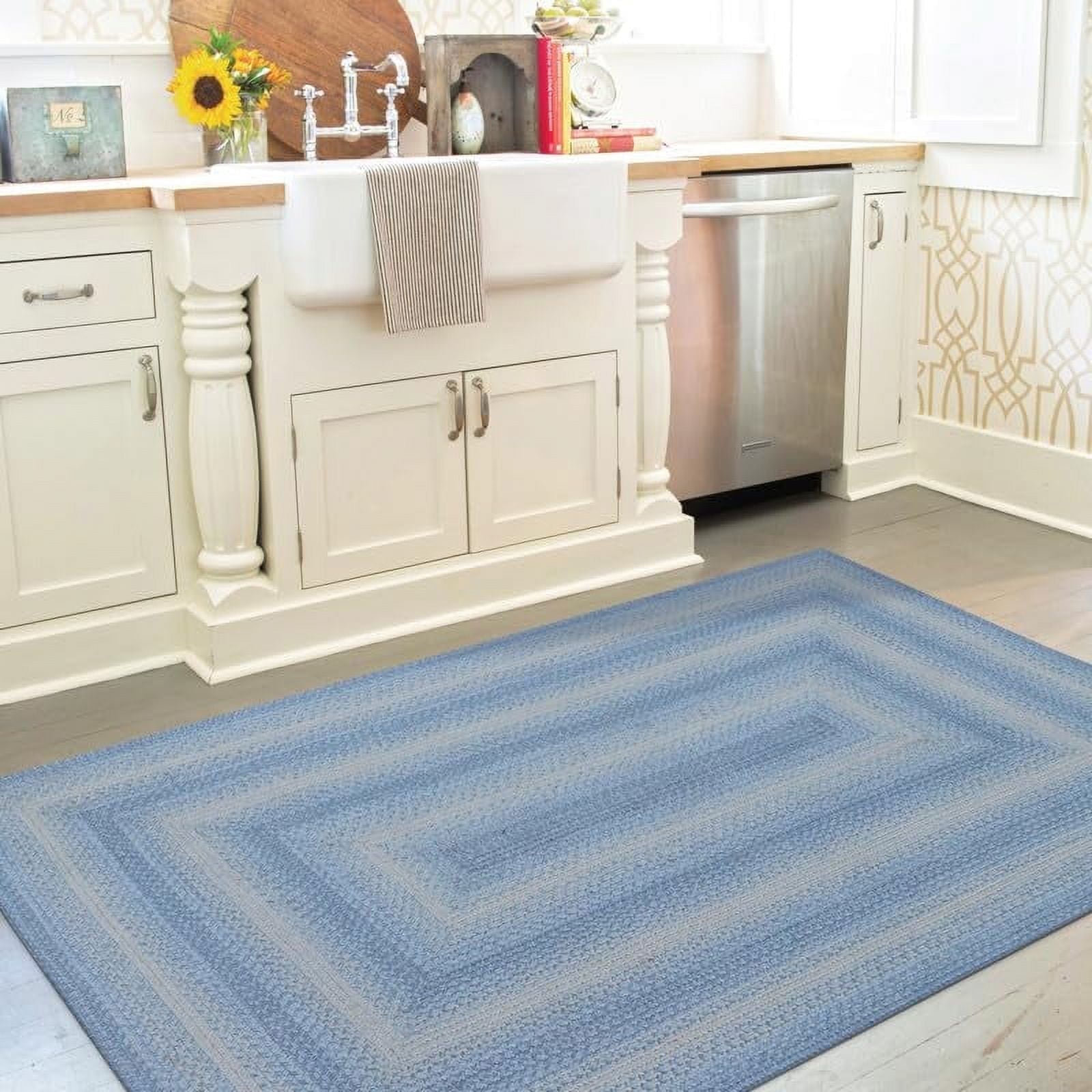 Homespice Decor Sky Blue Jute Braided Area Rug a Light Blue Country ...