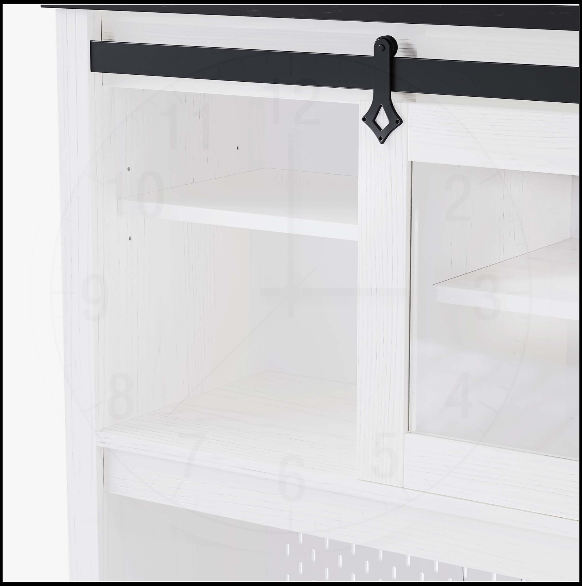 Gracie Oaks Armoire-bar polyvalente Farmhouse avec rangement interne ...