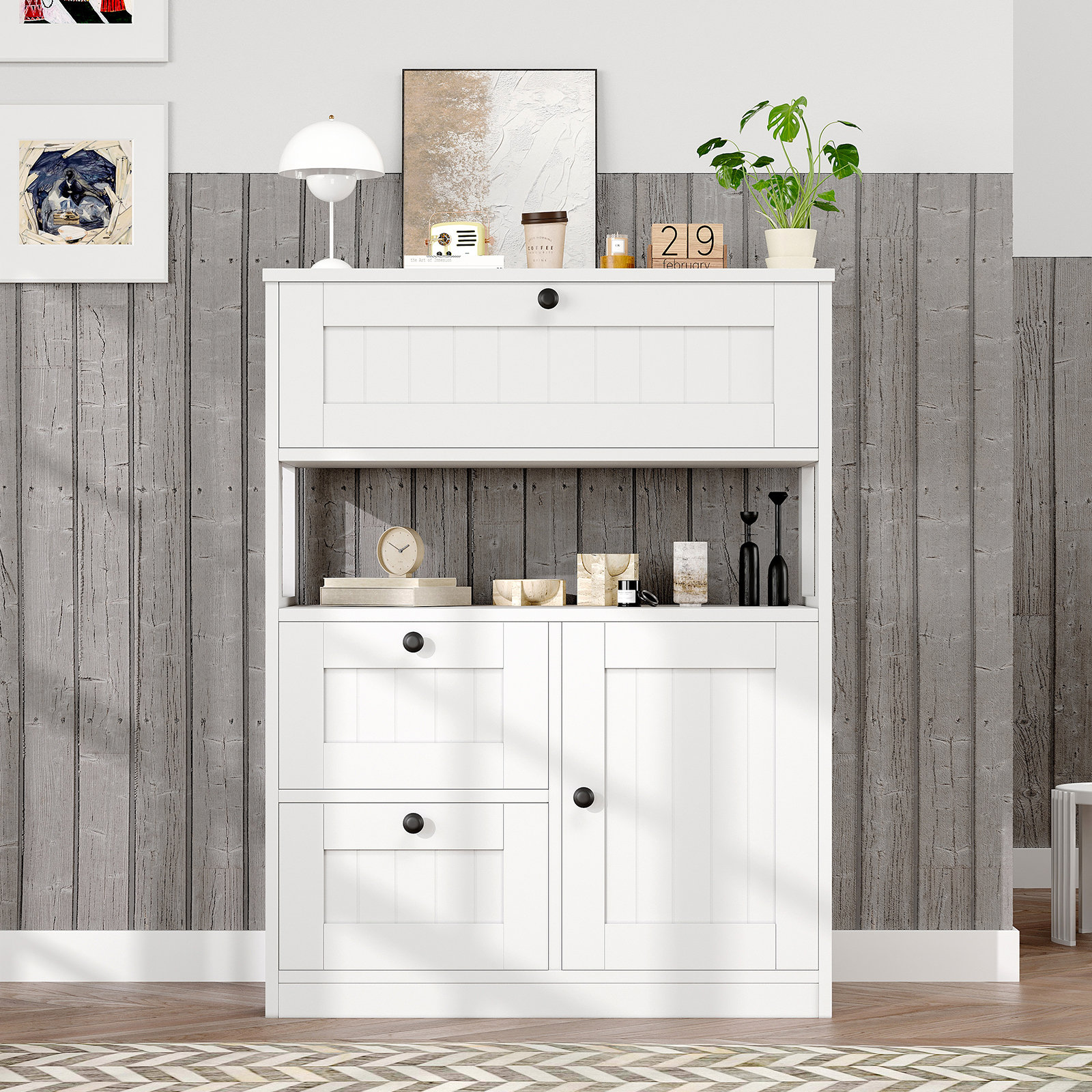 Winston Porter Multi-Functional Storage Cabinet 3 Drawers and 1 Door ...