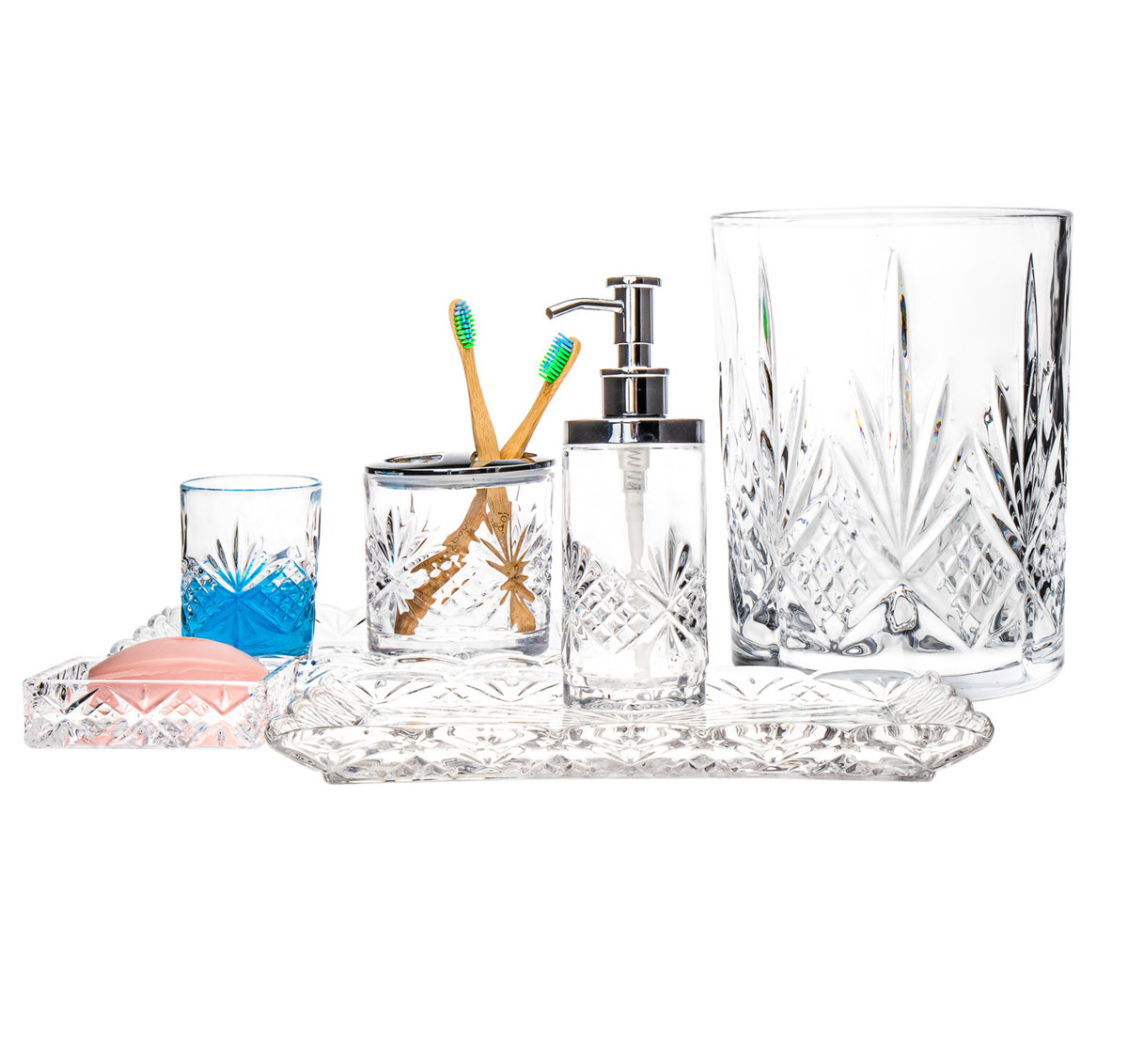 Godinger Silver Art Co Dublin Crystal Scalloped Rectangle Bathroom ...