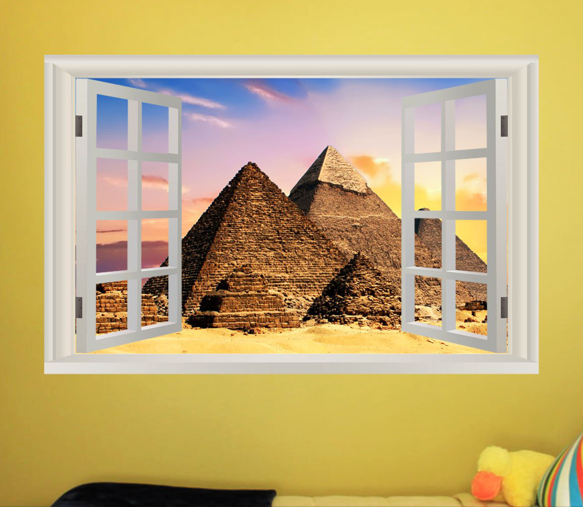 Ebern Designs Peel And Stick Egyptian Pyramids Wall Decal | Wayfair