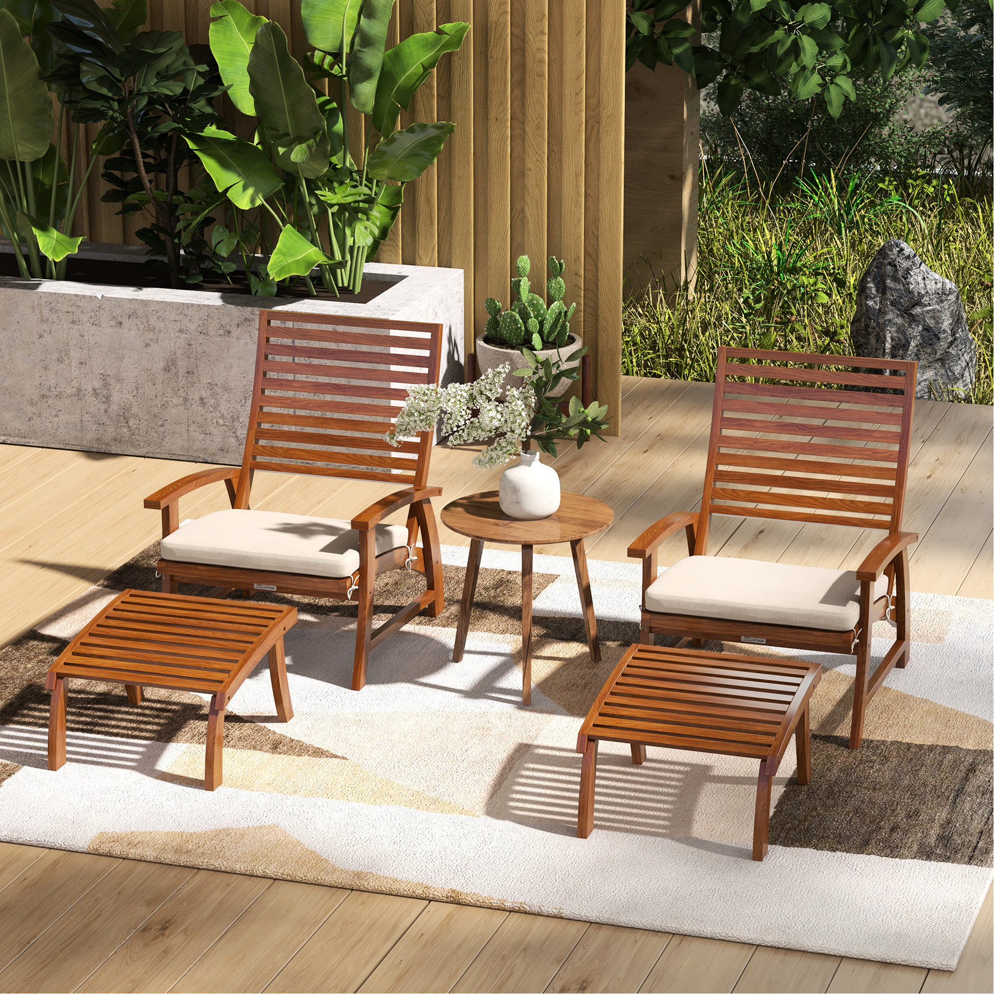 Lark Manor™ Outdoor 2 Bench, Expansive Seat For Two Persons, Solid ...