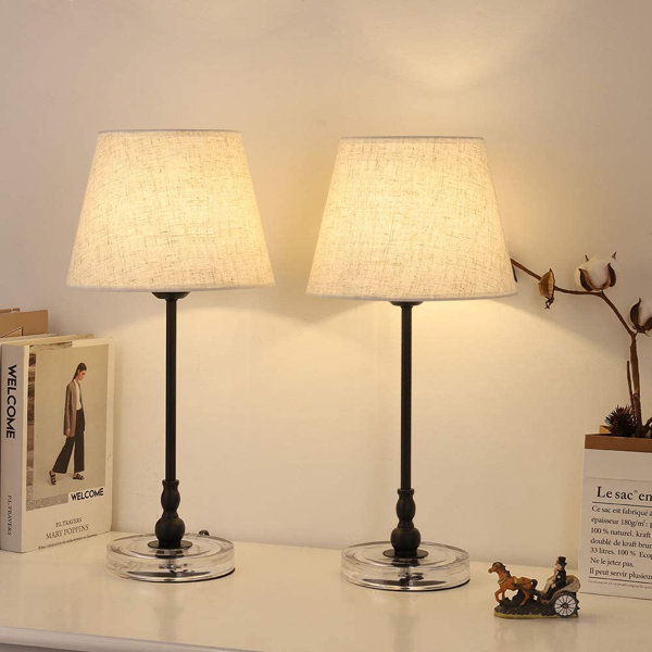Winston Porter Briggsiii 19.3" Clear Table Lamp Set & Reviews | Wayfair