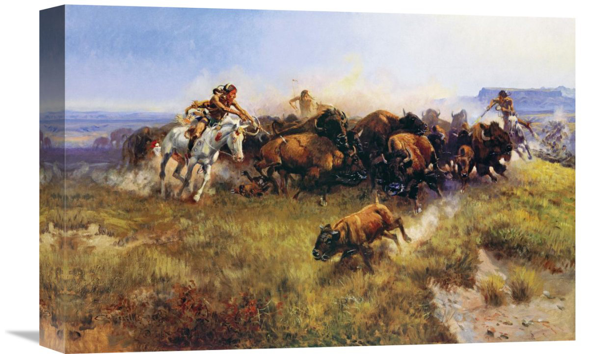 Global Gallery 'The Buffalo Hunt' Print on Wrapped Canvas - Wayfair Canada