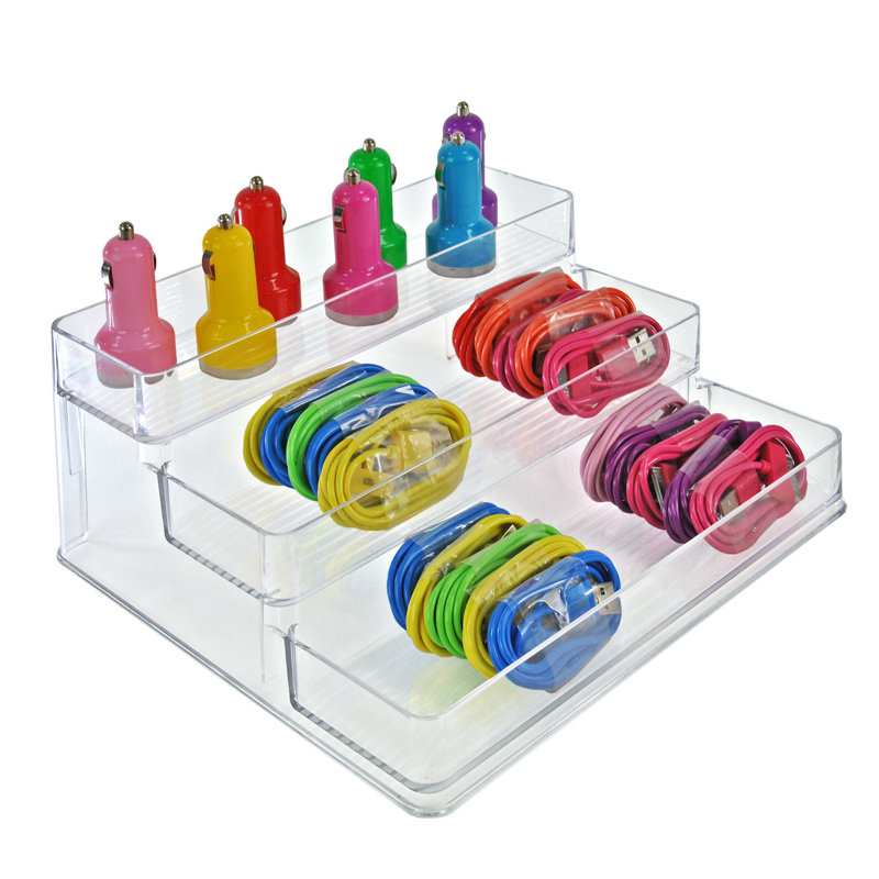 Azar Displays Three Tier Counter Step Display with Lip, 2-Pack | Wayfair