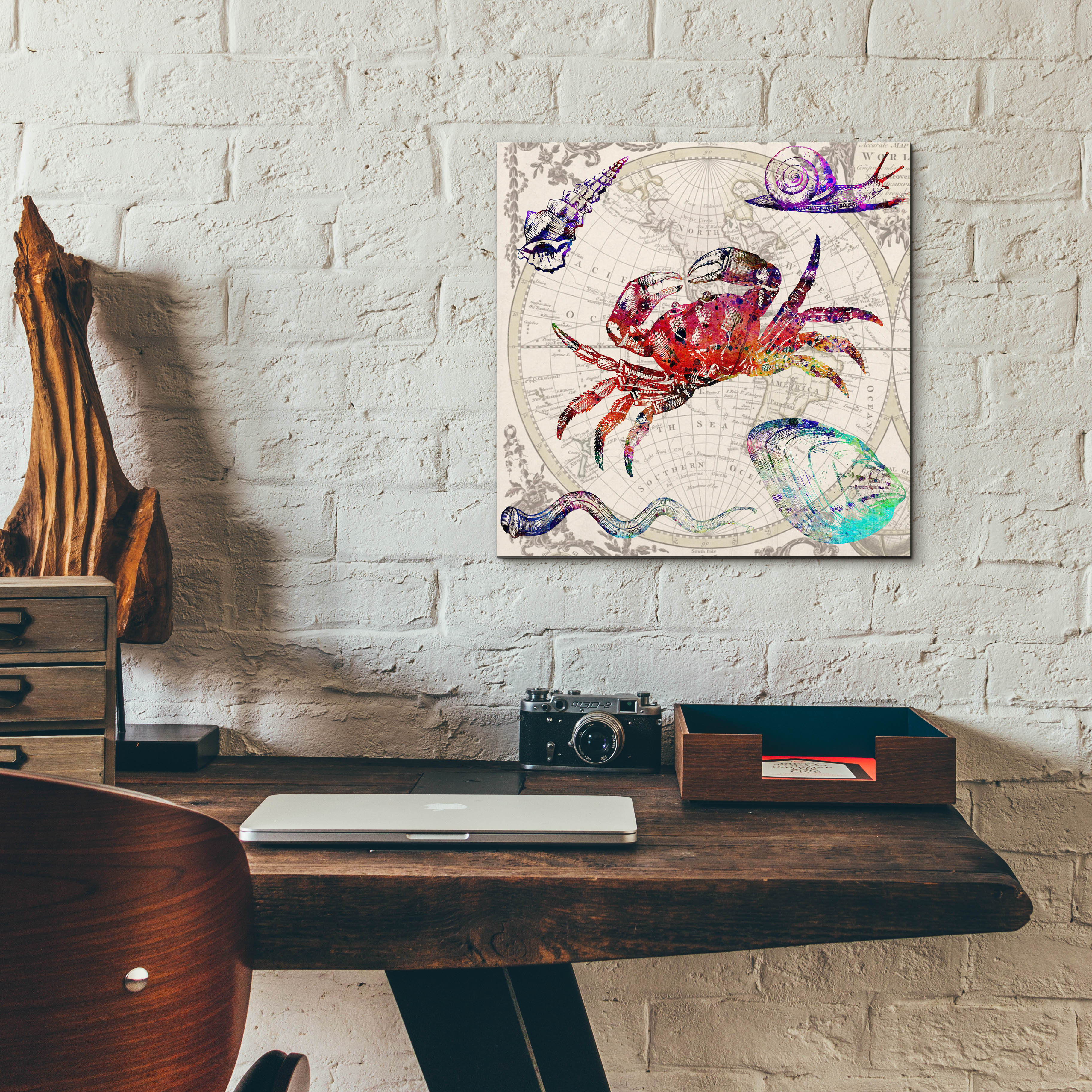 Epic Art 'Crab Map' By Mark Ashkenazi Acrylic Glas " Crab Map " by Mark ...