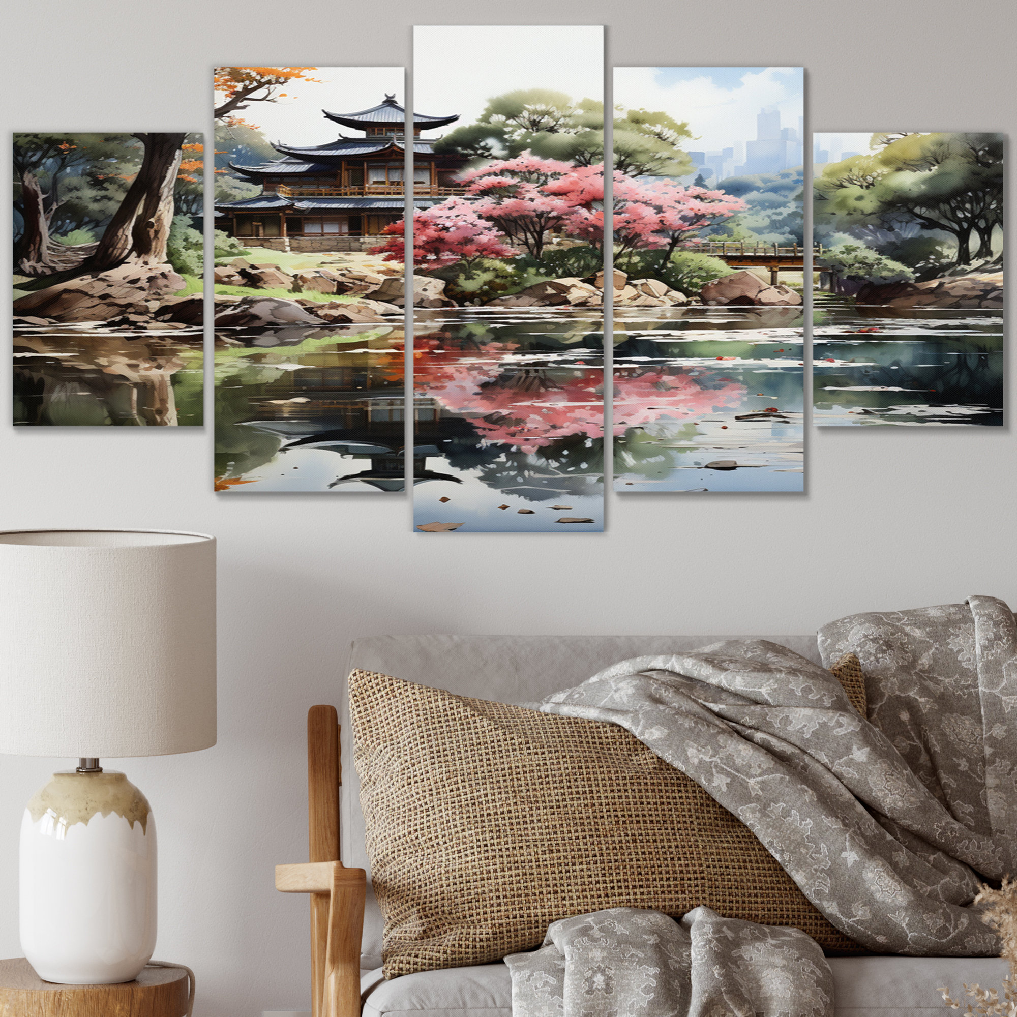 Winston Porter China Art Zen Garden - Chinese Canvas Wall Art - 5 ...