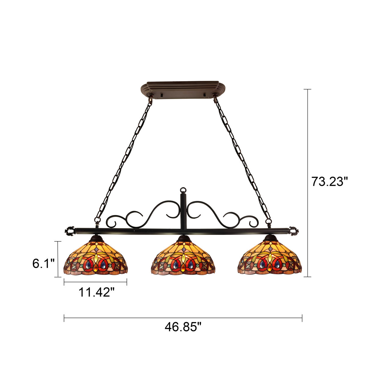 Fleur De Lis Living 3 - Light Kitchen Island Bulb Pendant | Wayfair