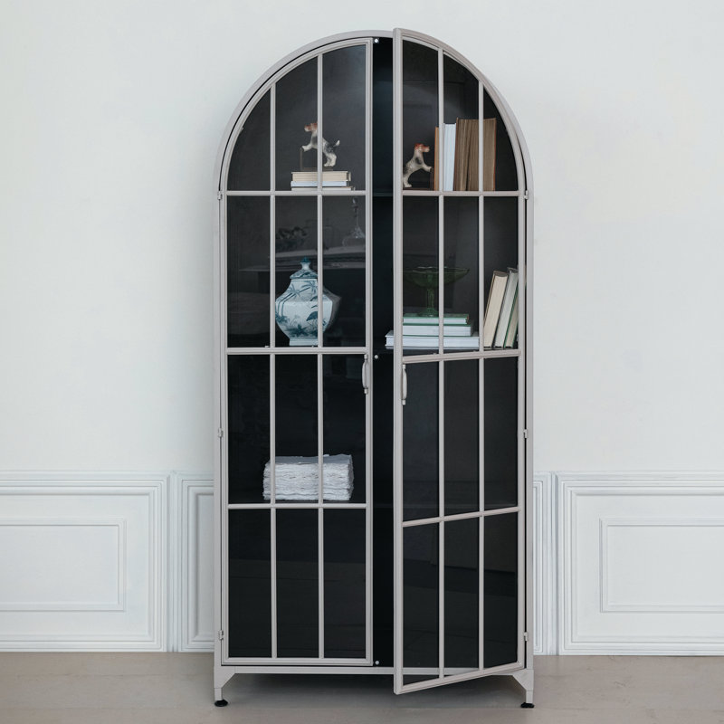 17 Stories Welton Arched Metal Curio Cabinet & Reviews | Wayfair