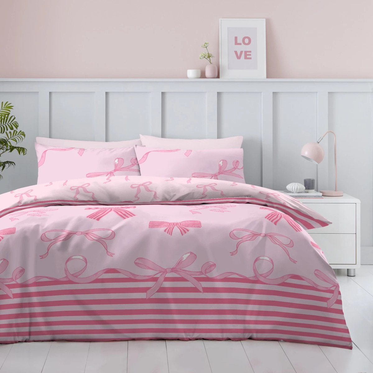 GC GAVENO CAVAILIA PRINTED DUVET SET BOWS SINGLE | Wayfair.co.uk